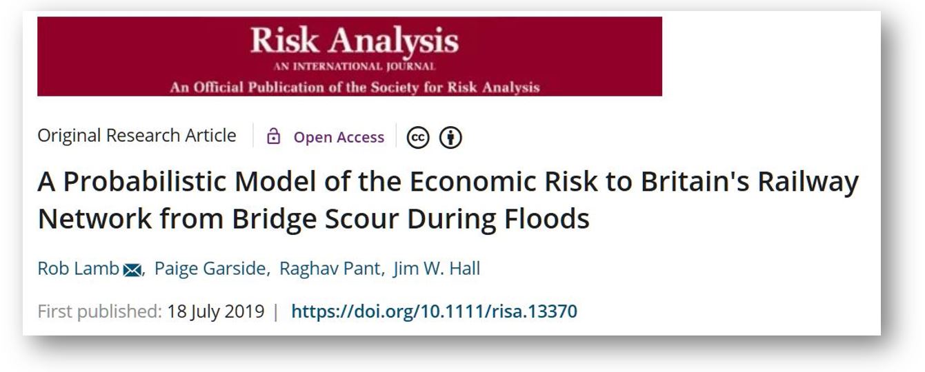 Infrastructure network risk analysis: scour at railway bridges : JBA Trust